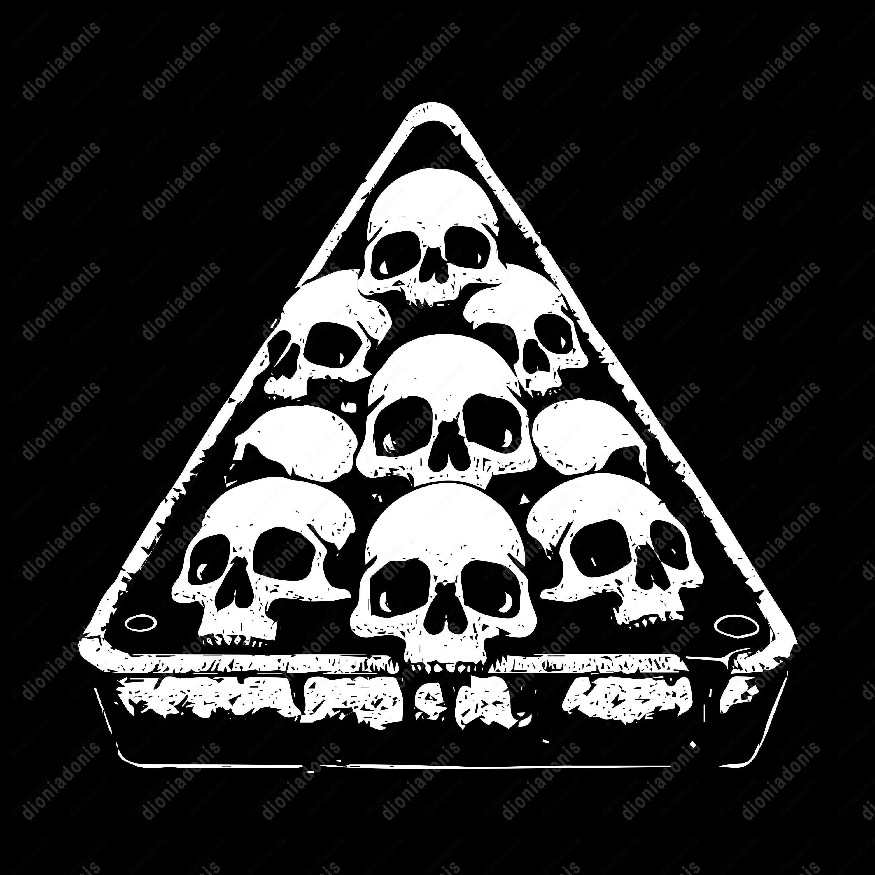 Triangle Skull SVG Grunge Airbrush Texture Silhouette Clipart Digital ...
