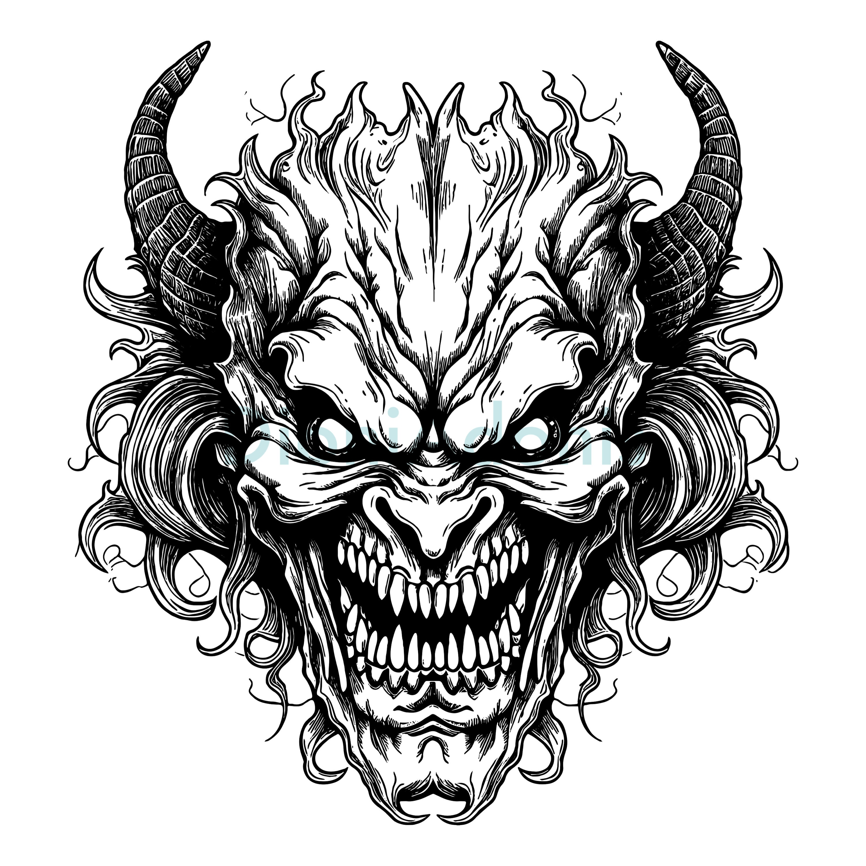 Evil Demon Face Tattoos