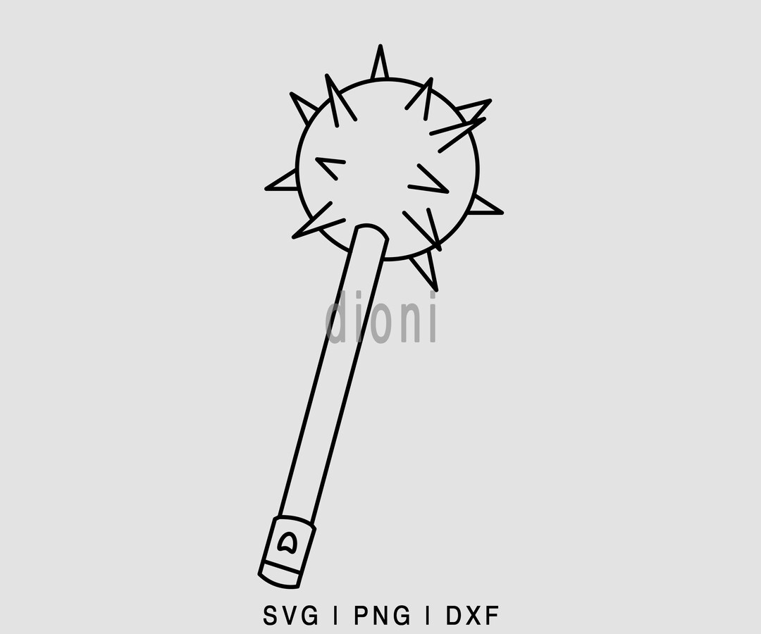 Mace Outline SVG Silhouette Cricut Clipart Digital - Etsy