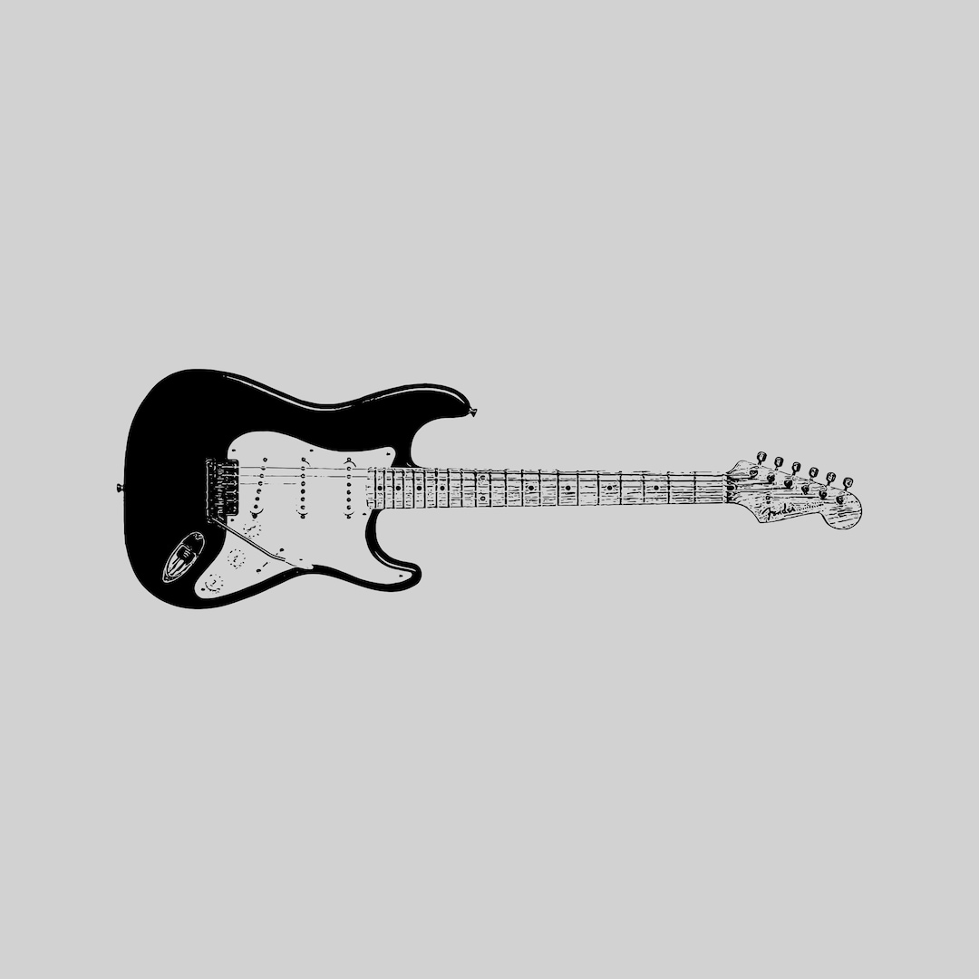 Fender Stratocaster Guitar SVG Silhouette, Cricut, Clipart, Digital ...