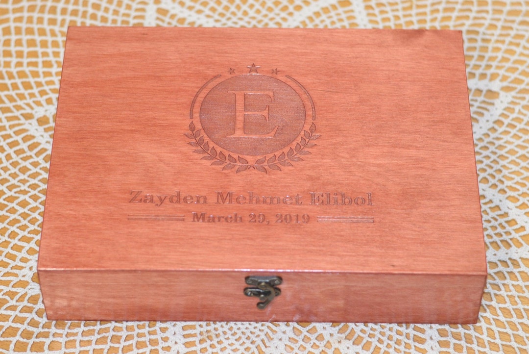 Monogrammed Box, Ggroomsmen Gift Box, Keepsake Box, Memory Box, Custom ...