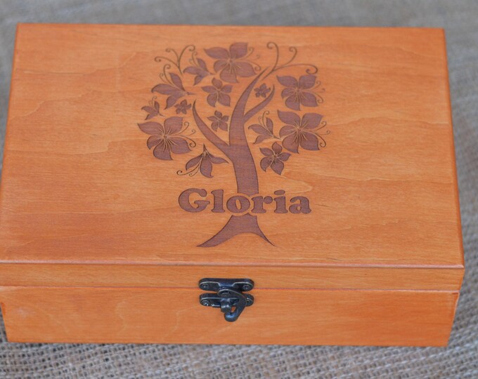 Customized Tea Box Engraved Tea Chest - Personalized Tea Storage and ...