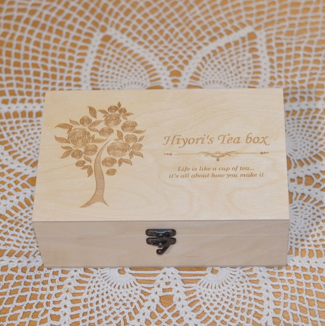 Engraved Tea Chest Tea Caddy Personalized Tea Storage Box - Etsy