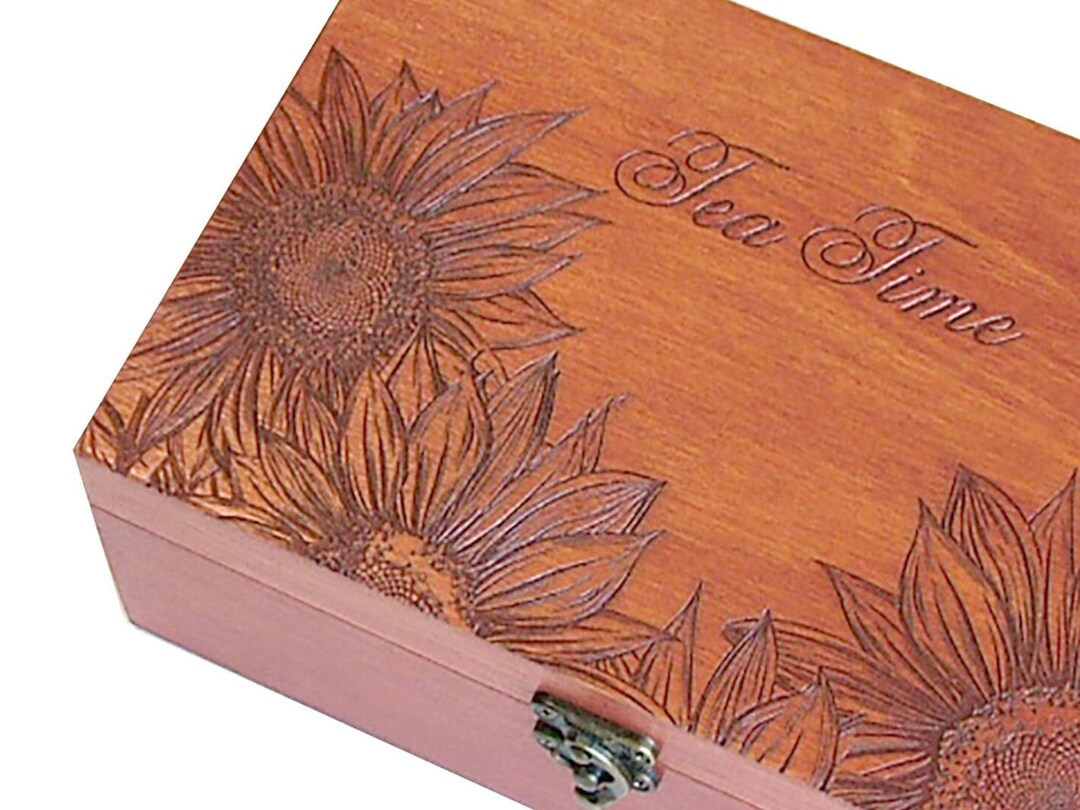 Customized Tea Box Engraved Tea Chest, Personalized Tea Storage Box ...