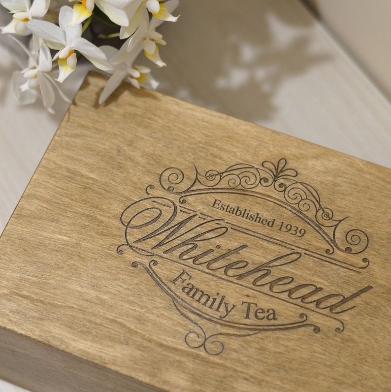 Engraved Tea Chest Personalized Tea Storage Box Tea Bag - Etsy