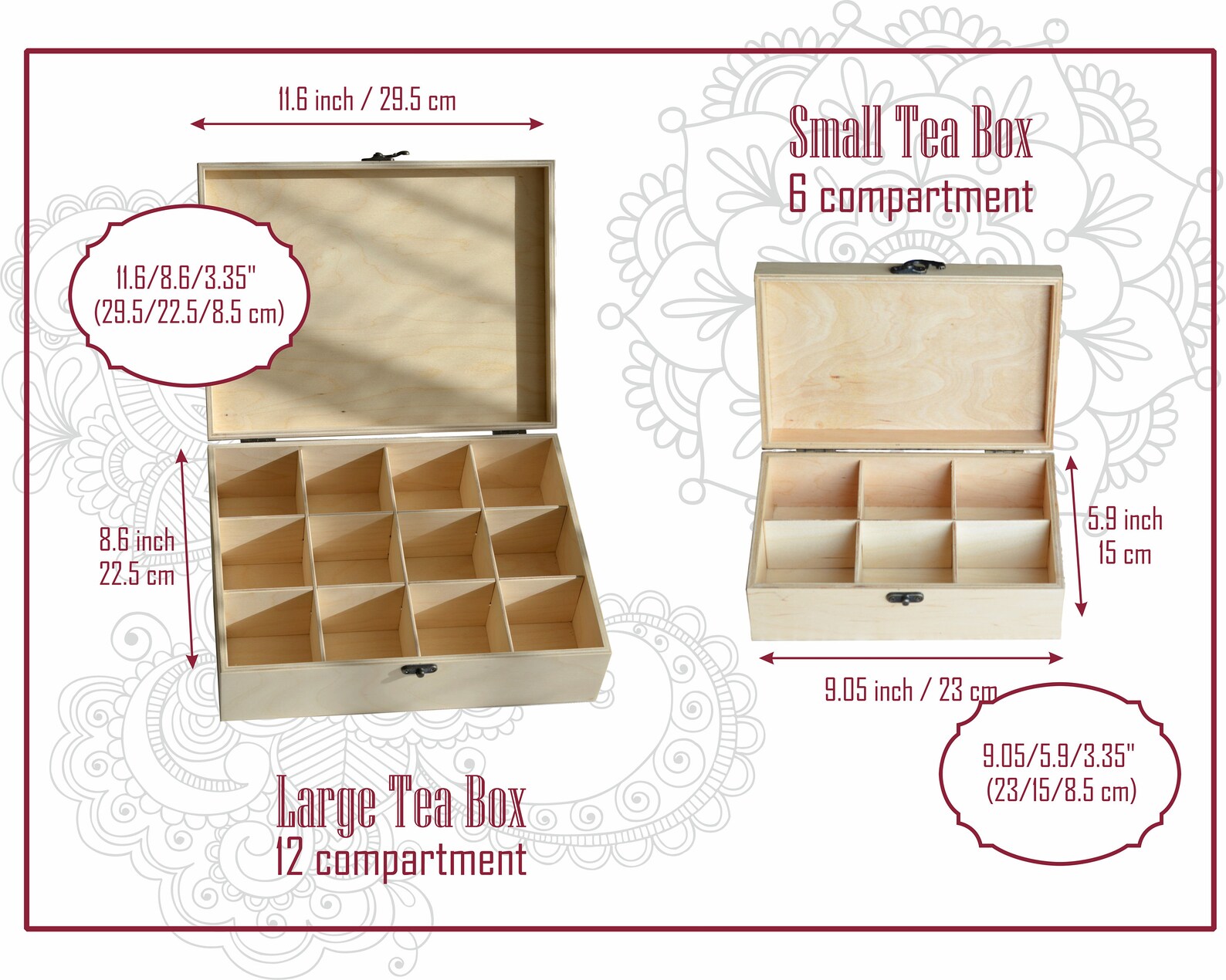 Custom Engraved Tea Box Tree of Life With Flower Wood - Etsy