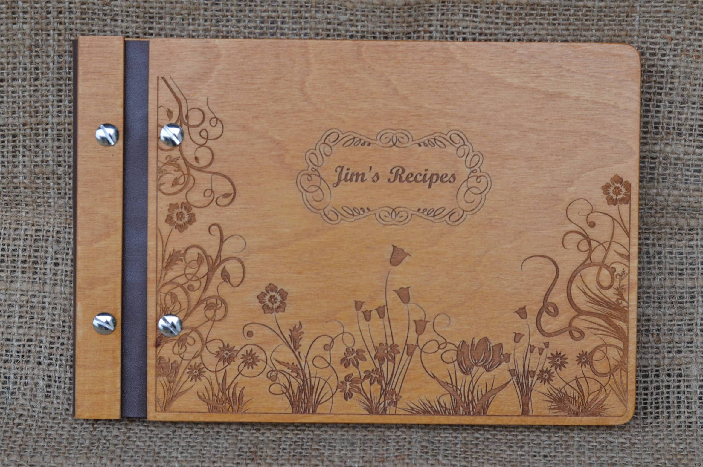 Personalized recipe book Wooden personalized recipe book | Etsy