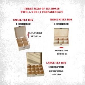 Customized Tea Box Engraved Tea Chest, Personalized Tea Storage Box ...