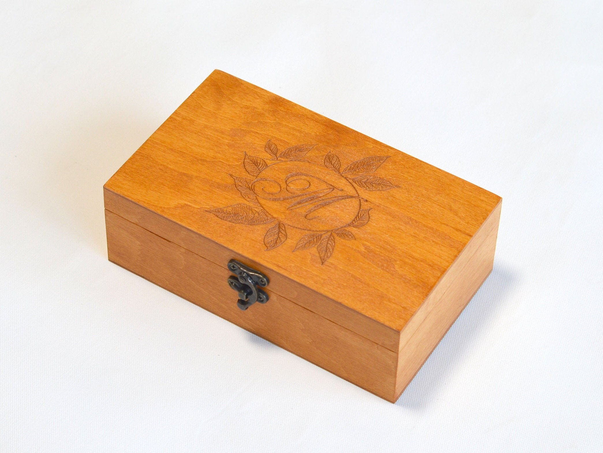 Custom Engraved box Wooden Keepsake Custom Engraved Letter | Etsy