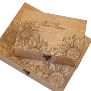 Customized Tea Box Engraved Tea Chest, Personalized Tea Storage Box ...