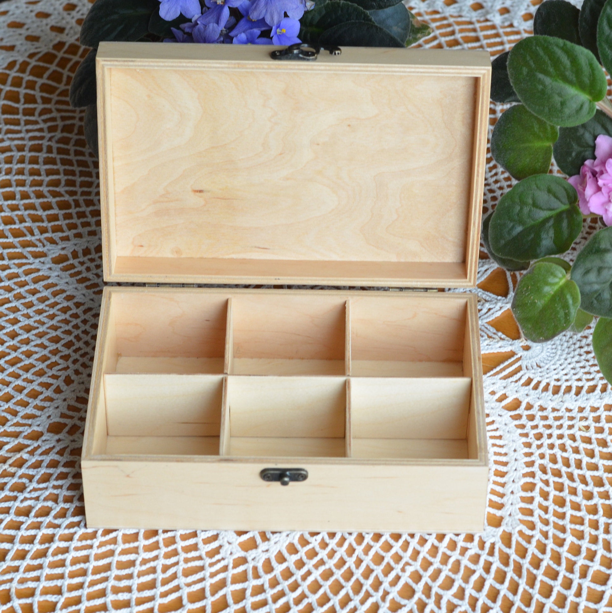 Engraved Tea Chest, Tea Caddy, Personalized Tea Storage Box, Tea Bag ...