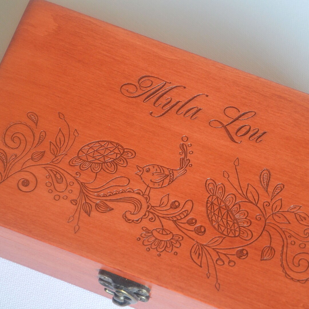 Custom Wood Keepsake Box With Engraved Name Perfect Mom or Wedding Gift ...