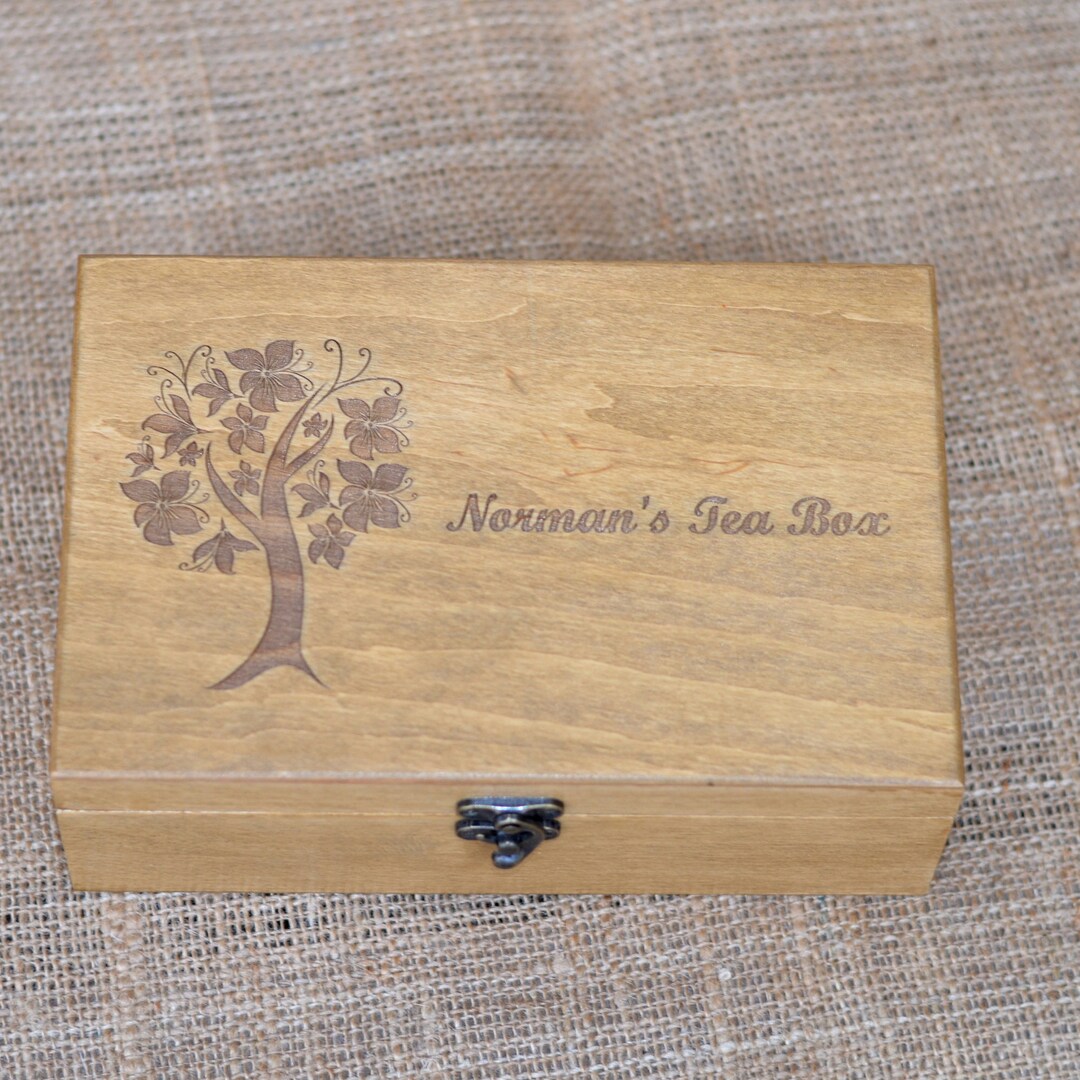 Magnolia Engraved Tea Box Perfect 5th Anniversary Gift or Teacher Gift ...