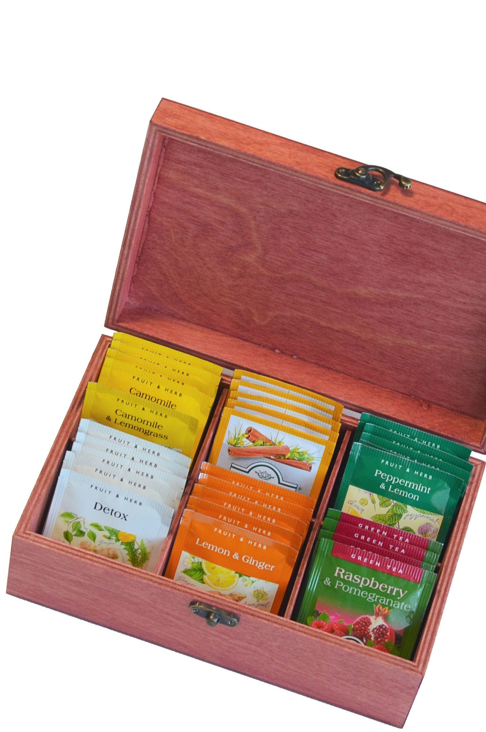 Monogrammed Wooden Tea Box, Meditation Tea Time, Personalized Wooden ...