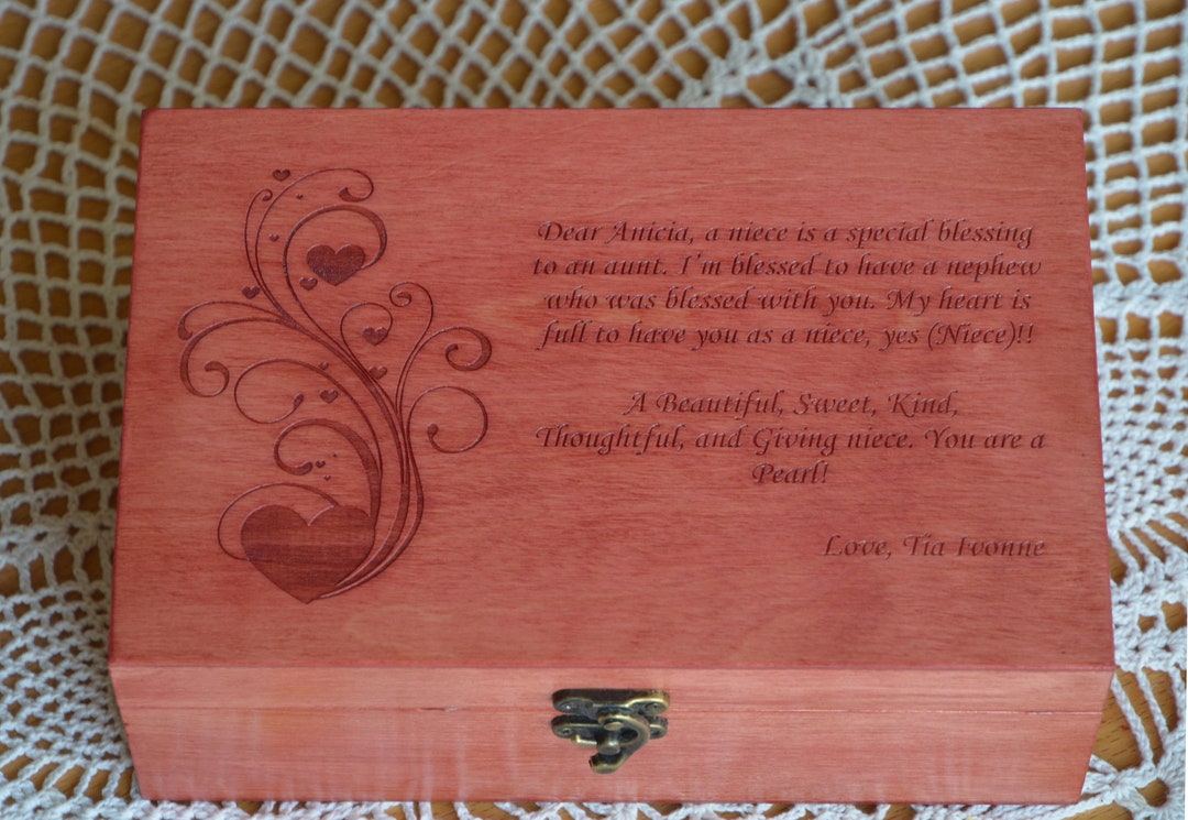 Personalized Wooden Wedding Keepsake Box With Custom Saying Unique Gift ...