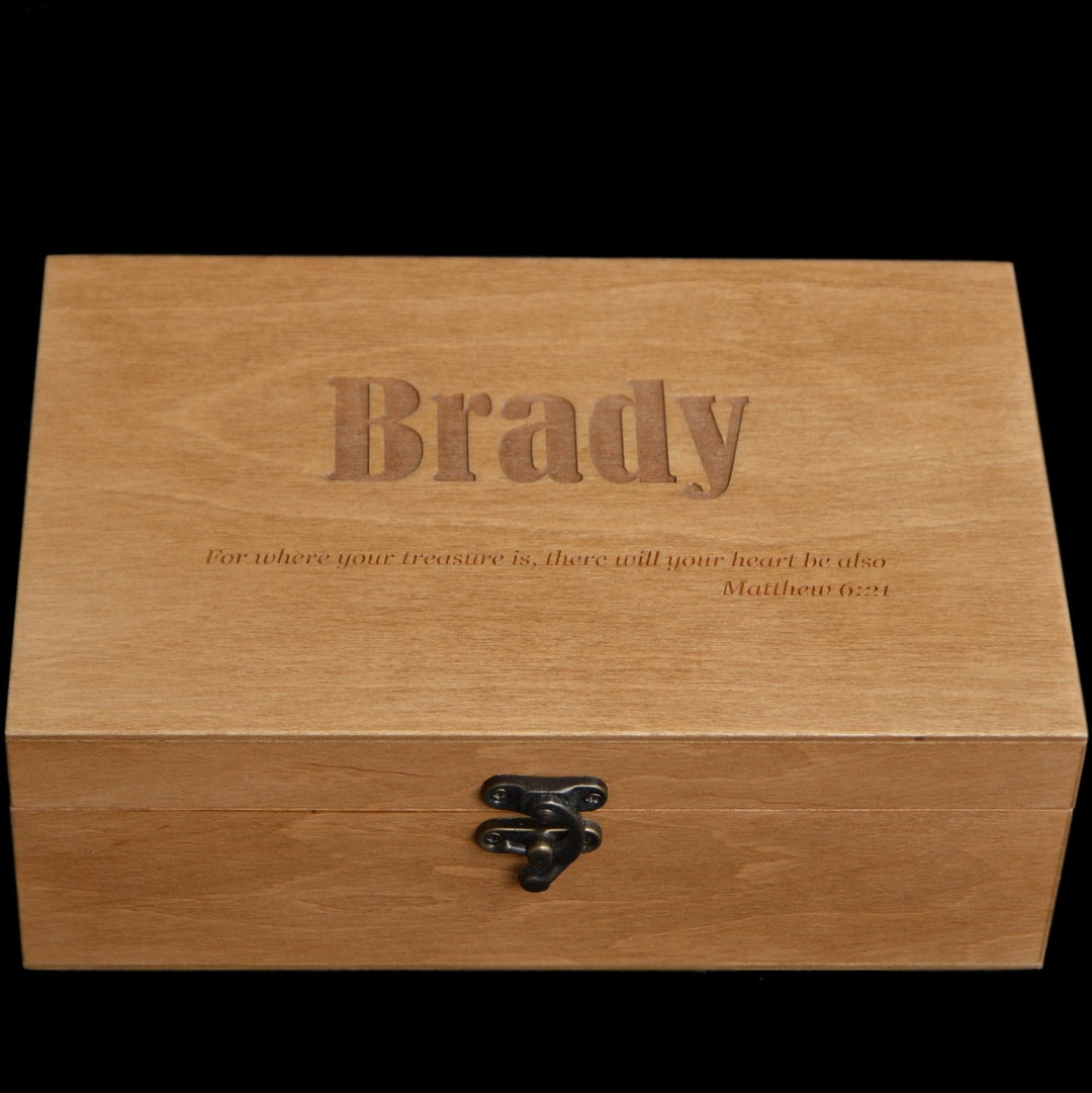 Custom Wood Box, Personal Engraved Name Box, Custom Engraved Religion ...