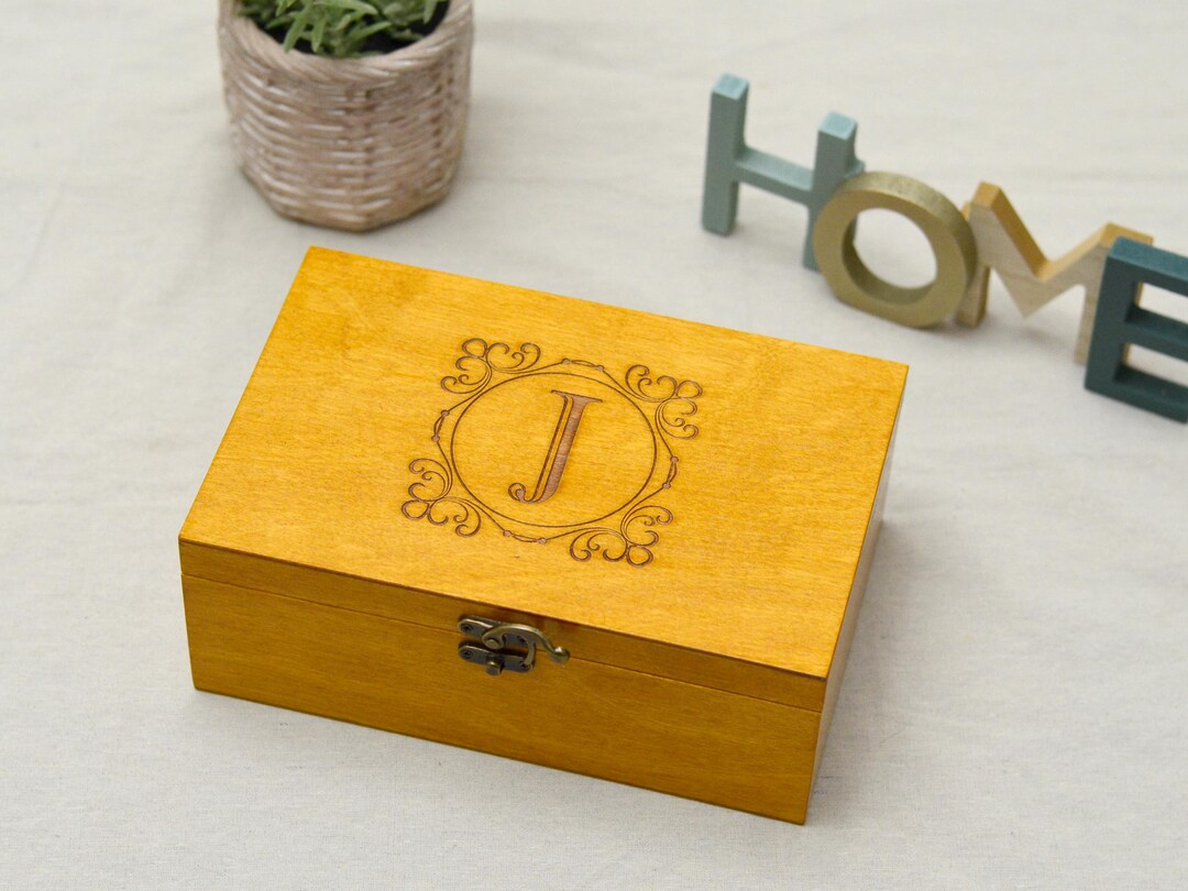 Custom Engraved Wooden Keepsake Box | Personalized Memory Chest for ...