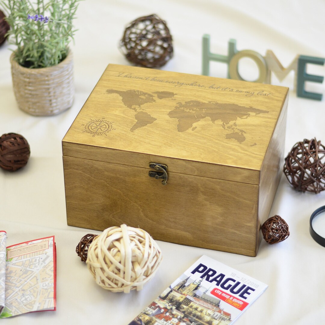 Personalised Couples Travel Memory Box, Personalized Keepsake Box for ...