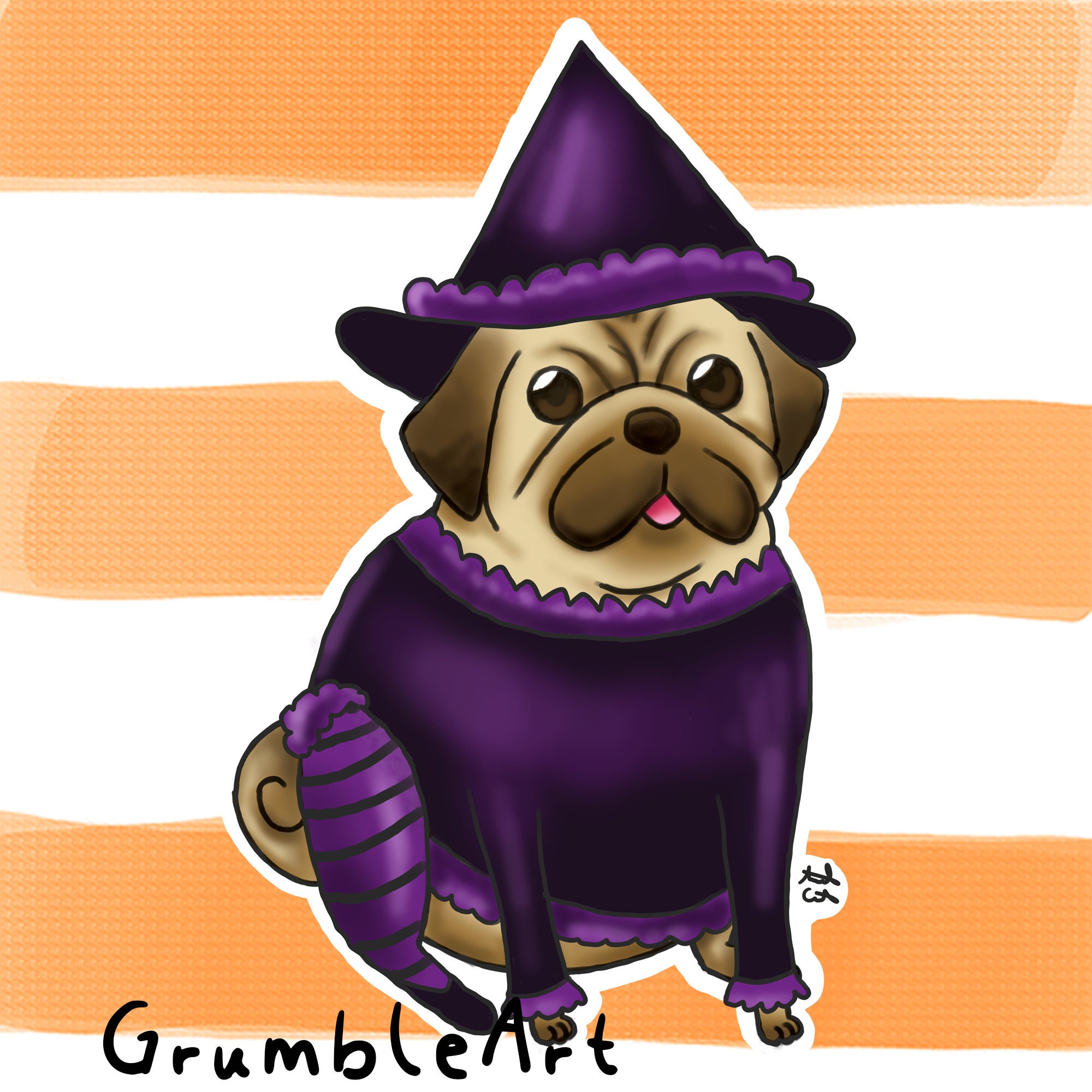 Halloween Pug Stickers Pugkin Pugkin Spice Latte Witch - Etsy España