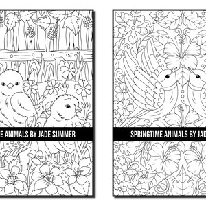 Animal Coloring Pages: Springtime Animals Adult Coloring Book by Jade ...