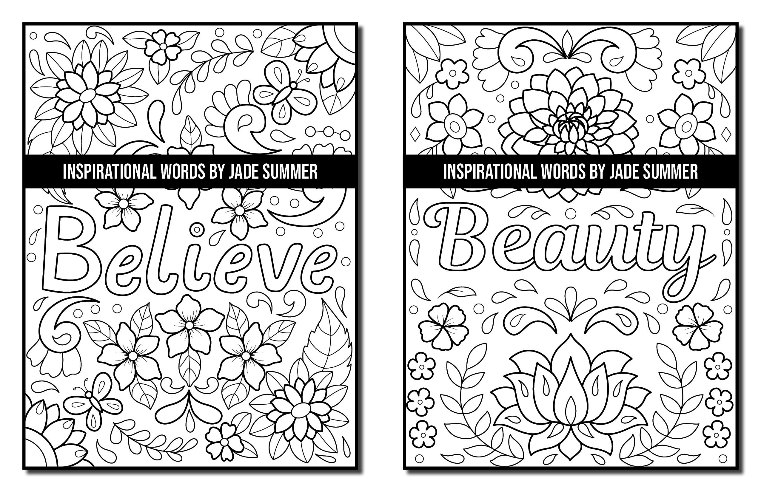 Inspirational Coloring Pages: Inspirational Words Adult - Etsy