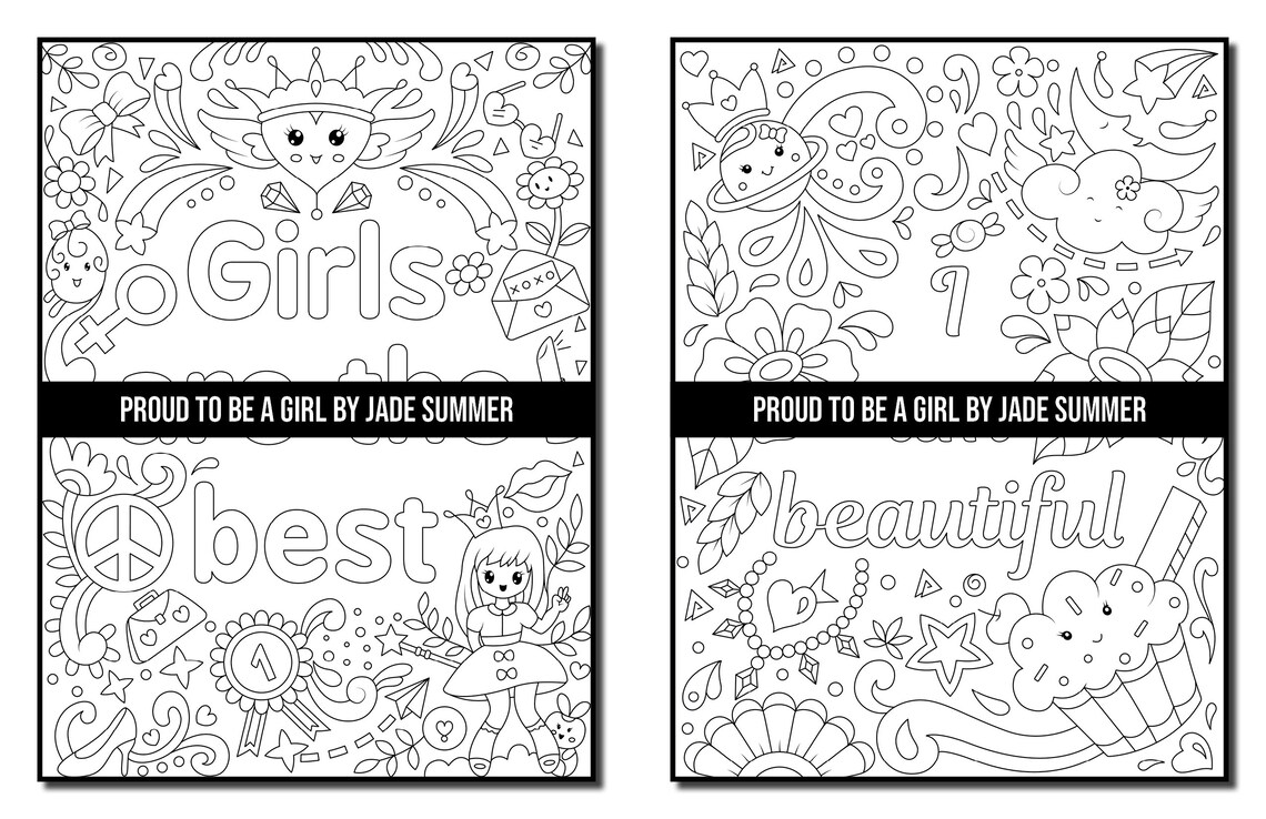 Kids Coloring Pages: Proud to Be a Girl by Jade Summer Kids - Etsy