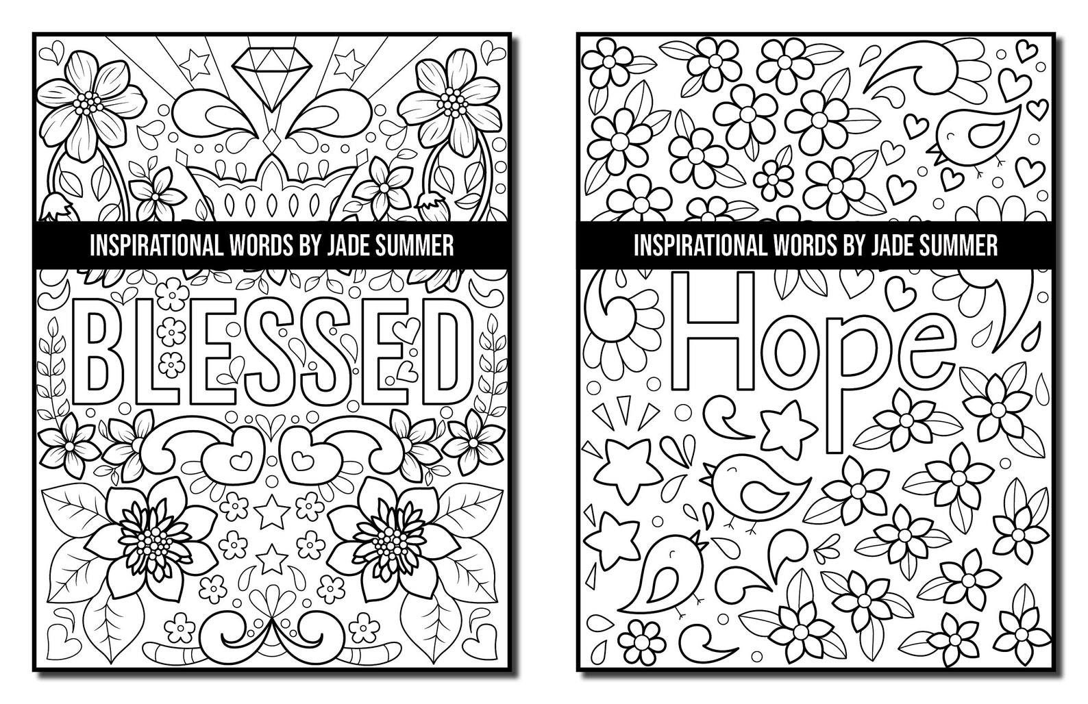 Inspirational Coloring Pages: Inspirational Words Adult - Etsy