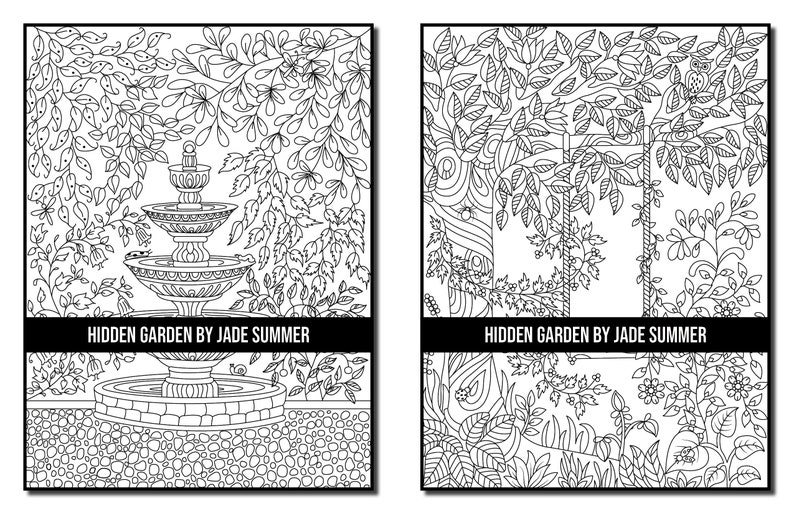 Nature Coloring Pages: Hidden Garden Adult Coloring Book by - Etsy