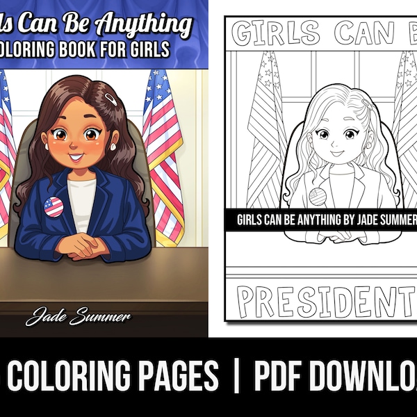 Girls Can Be Anything Coloring - Etsy