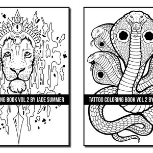 Tattoo Coloring Pages: Tattoos 2 Adult Coloring Book by Jade Summer 25 ...