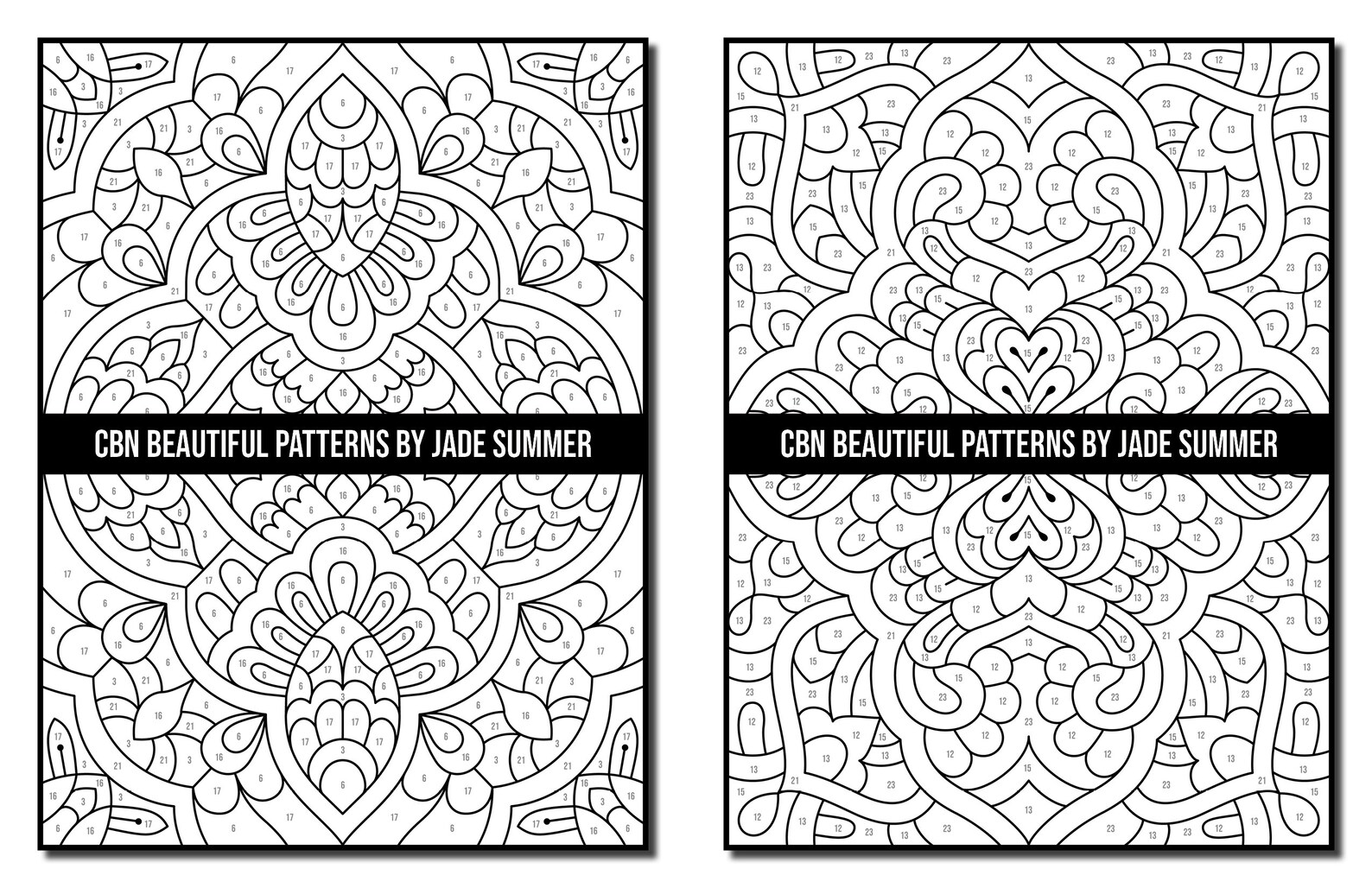 Color by Number Coloring Pages: Beautiful Patterns Adult - Etsy
