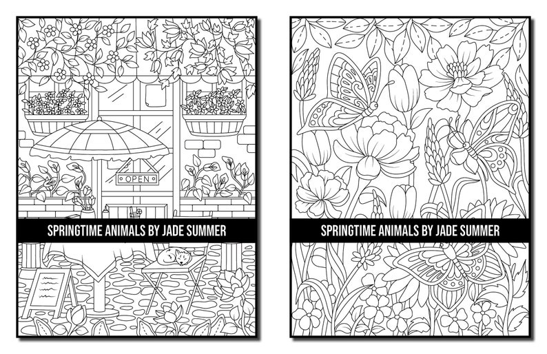 Animal Coloring Pages: Springtime Animals Adult Coloring Book - Etsy