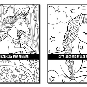 Fantasy Coloring Pages: Cute Unicorns Adult Coloring Book by Jade ...