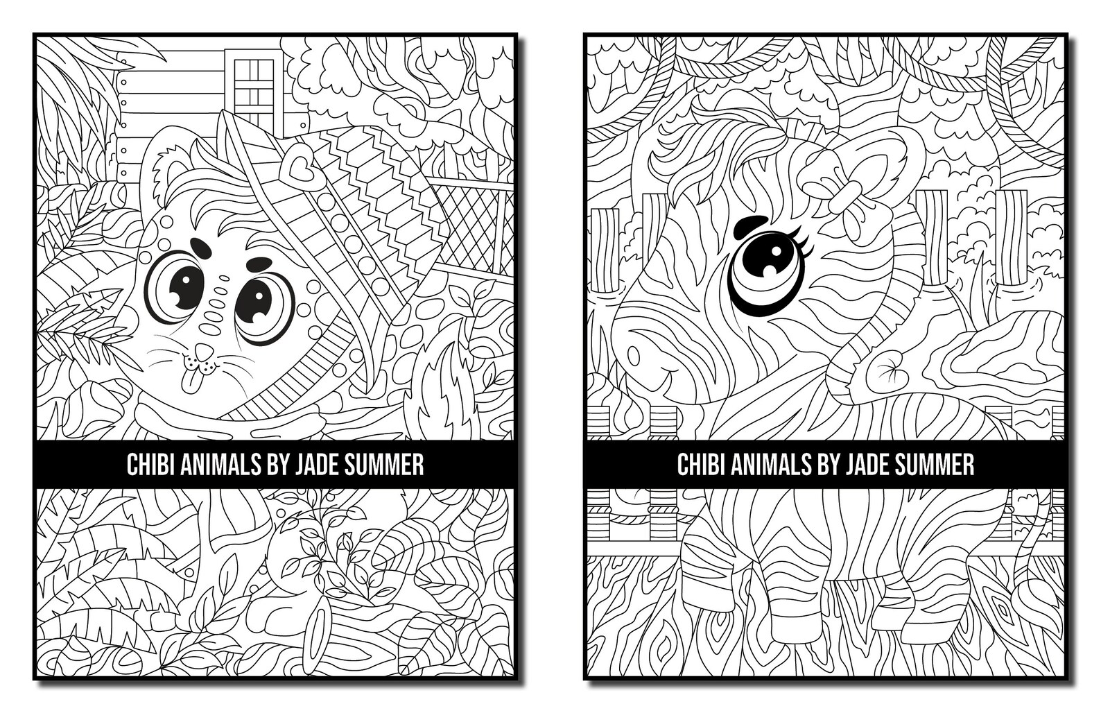 Animal Coloring Pages: Chibi Animals Adult Coloring Book by - Etsy