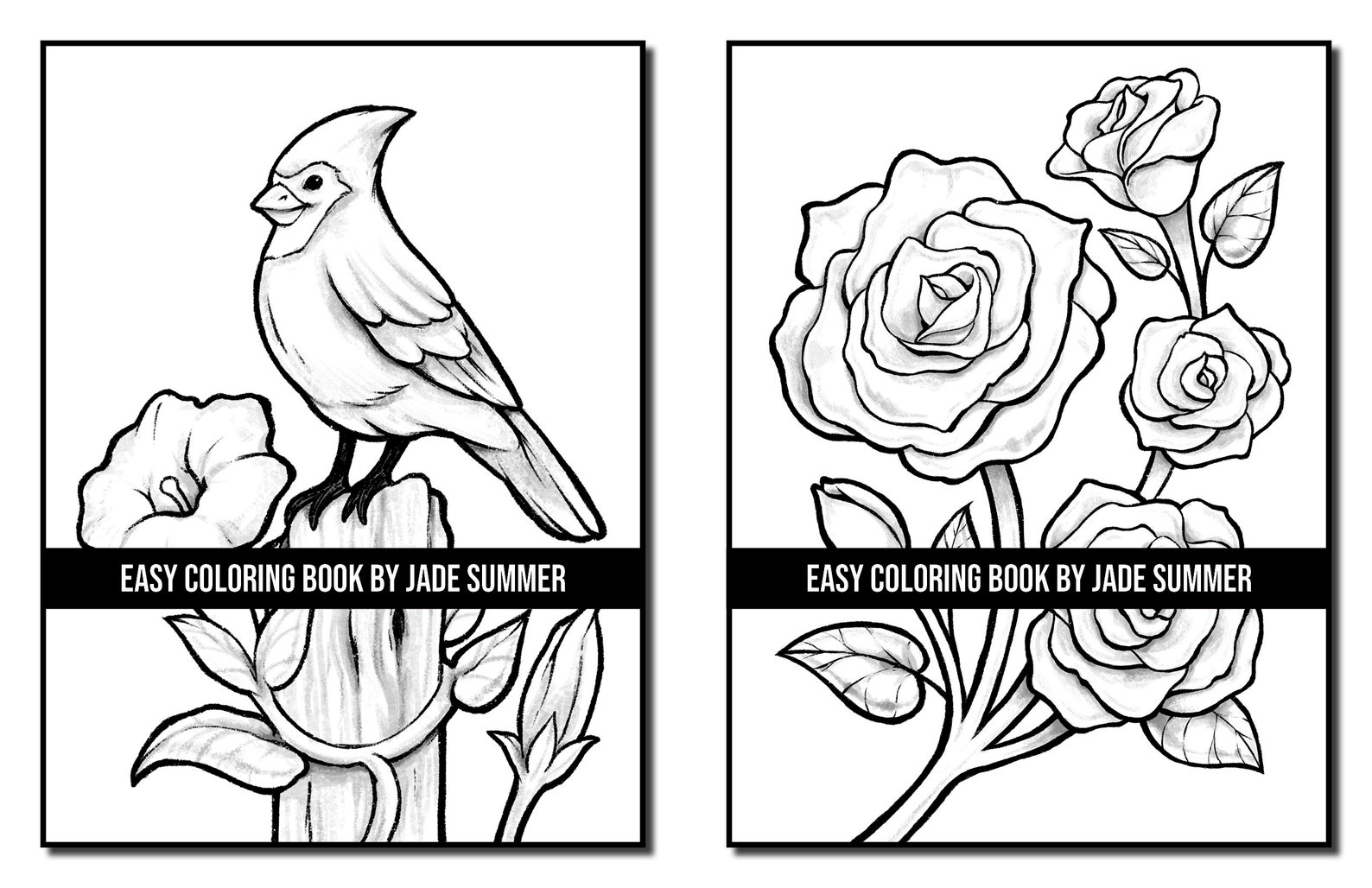 Easy Coloring Pages: Easy Adult Coloring Book by Jade Summer - Etsy ...