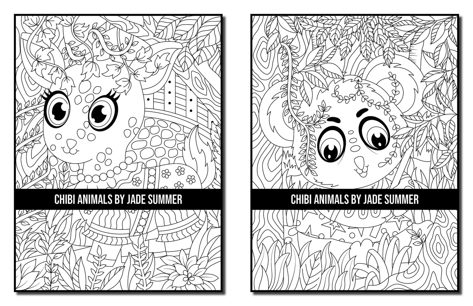 Animal Coloring Pages: Chibi Animals Adult Coloring Book by - Etsy