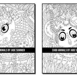 Animal Coloring Pages: Chibi Animals Adult Coloring Book by Jade Summer ...