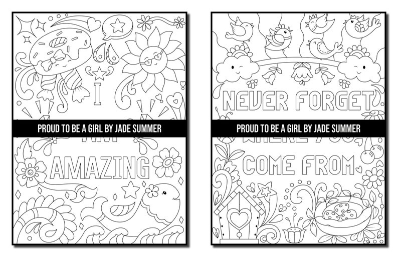 Kids Coloring Pages: Proud to Be a Girl by Jade Summer Kids - Etsy