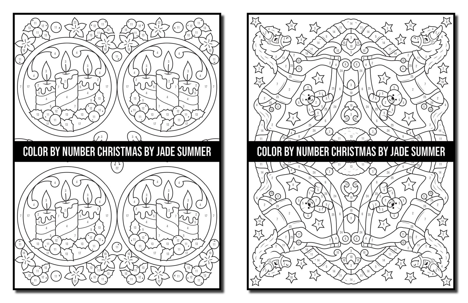 Color by Number Coloring Pages: Christmas Adult Coloring Book - Etsy