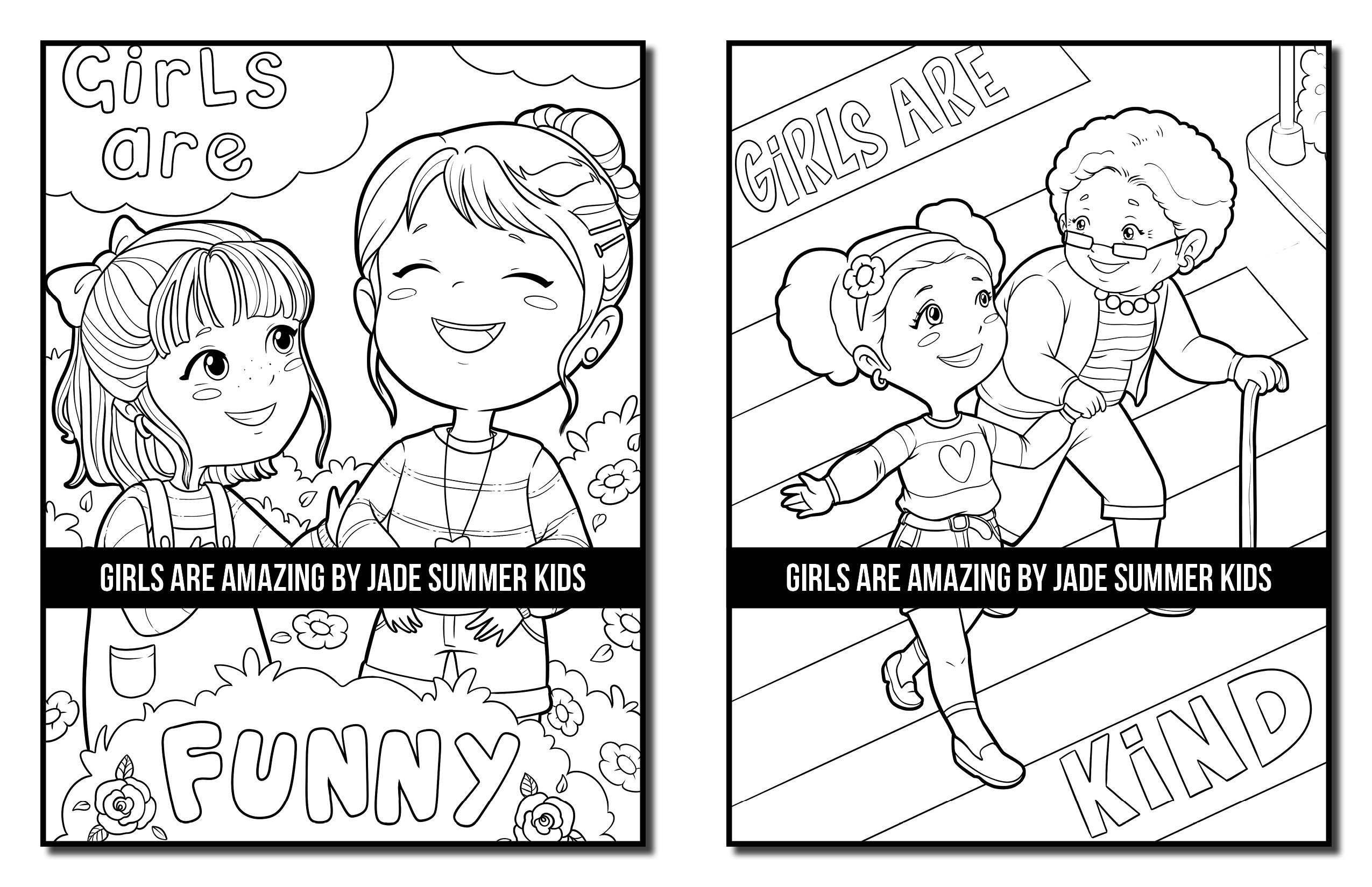 Kids Coloring Pages: Girls Are Amazing by Jade Summer Kids - Etsy
