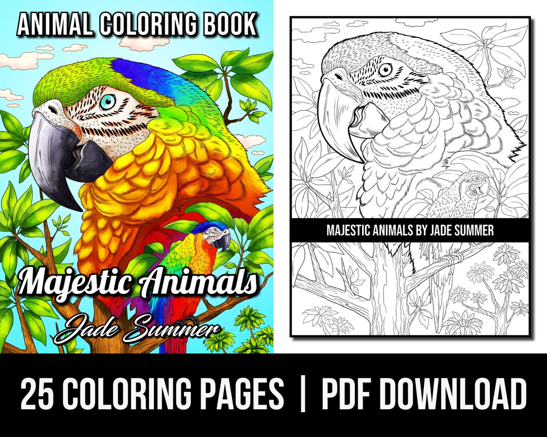 Animal Coloring Pages: Majestic Animals Adult Coloring Book by Jade ...