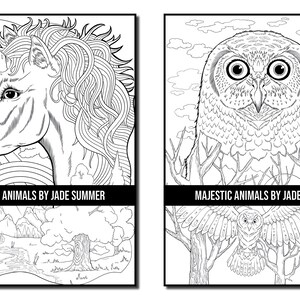 Animal Coloring Pages: Majestic Animals Adult Coloring Book by Jade ...