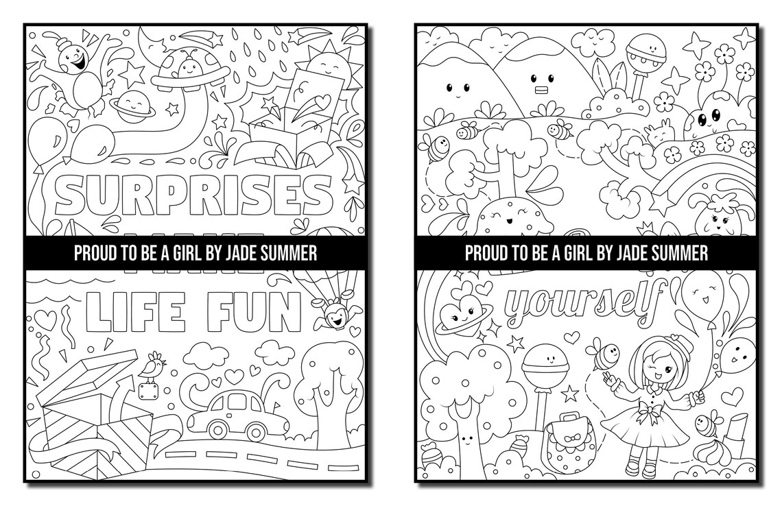 Kids Coloring Pages: Proud to Be a Girl by Jade Summer Kids - Etsy