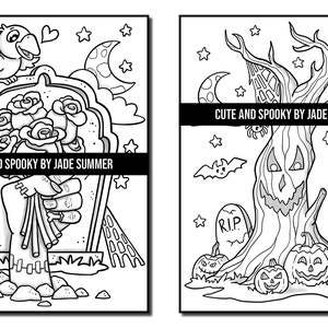 Coloring Pages: Cute and Spooky Adult Coloring Book by Jade Summer 50 ...