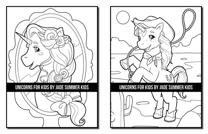 Kids Coloring Pages: Unicorns for Kids by Jade Summer Kids - Etsy