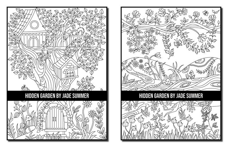 Nature Coloring Pages: Hidden Garden Adult Coloring Book by - Etsy