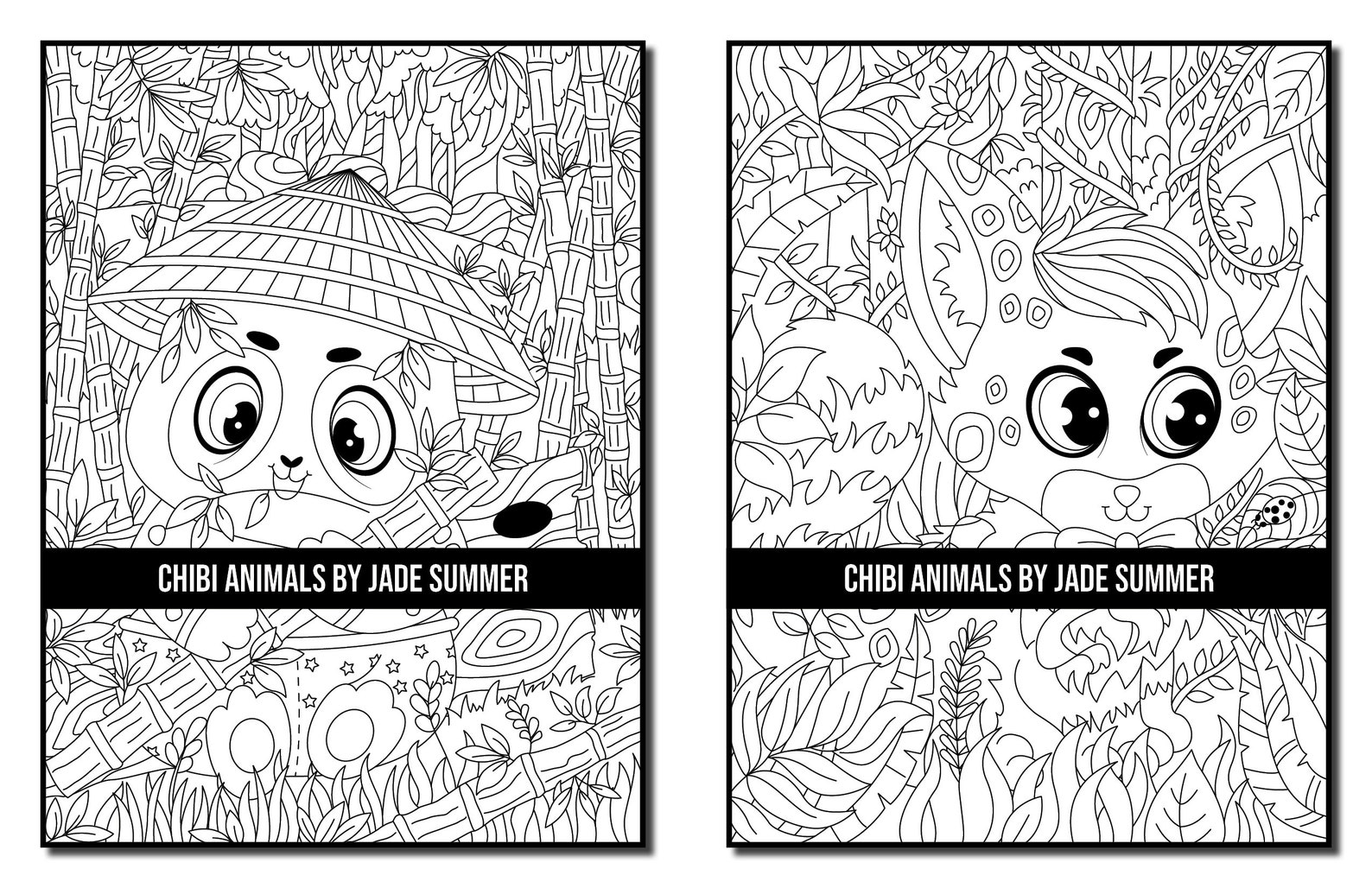 Animal Coloring Pages: Chibi Animals Adult Coloring Book by - Etsy