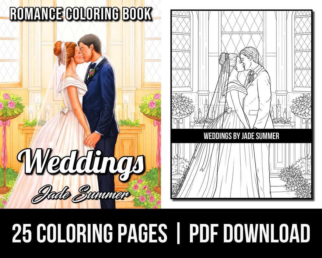 Love Coloring Pages: Weddings Adult Coloring Book by Jade Summer 25 ...