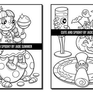 Coloring Pages: Cute and Spooky Adult Coloring Book by Jade Summer 50 ...