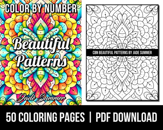 Color by Number Coloring Pages: Beautiful Patterns Adult - Etsy India